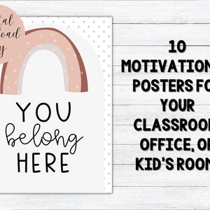 Boho Rainbow Motivational Posters | Classroom Decor, Classroom Posters ...