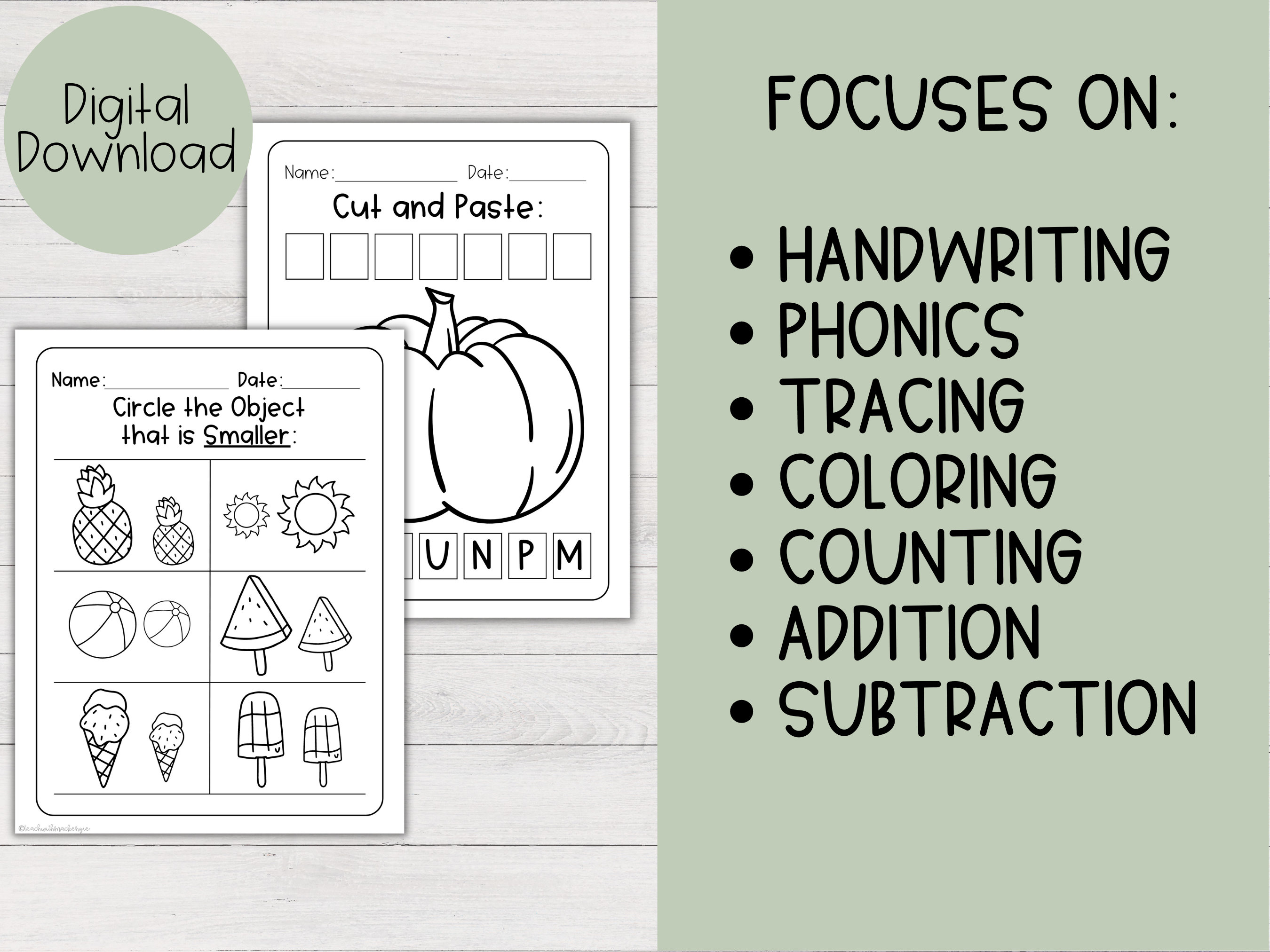 Four Seasons Worksheet Bundle for Preschool and Kindergarten Preschool ...