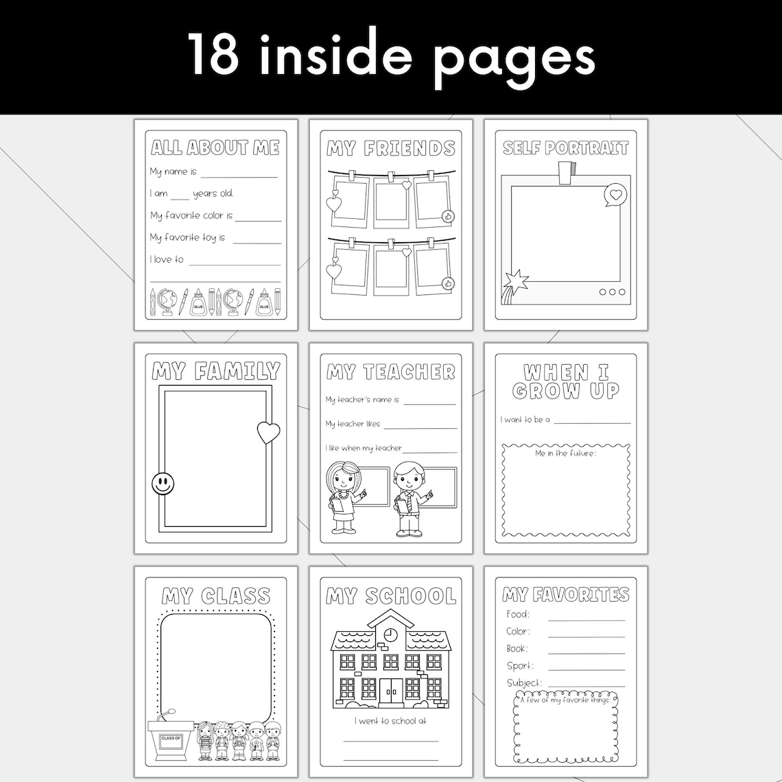 End of the Year Memory Book for Preschool, Kindergarten | Printable End ...