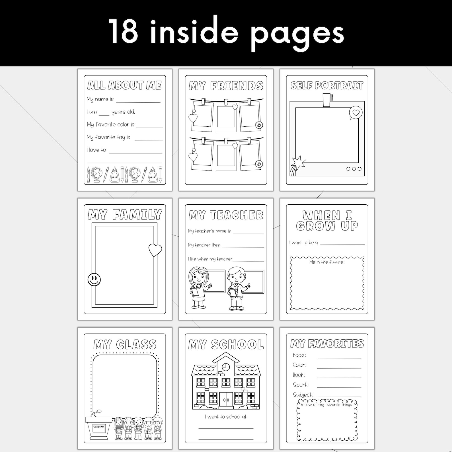 End of the Year Memory Book for Preschool, Kindergarten | Printable End ...