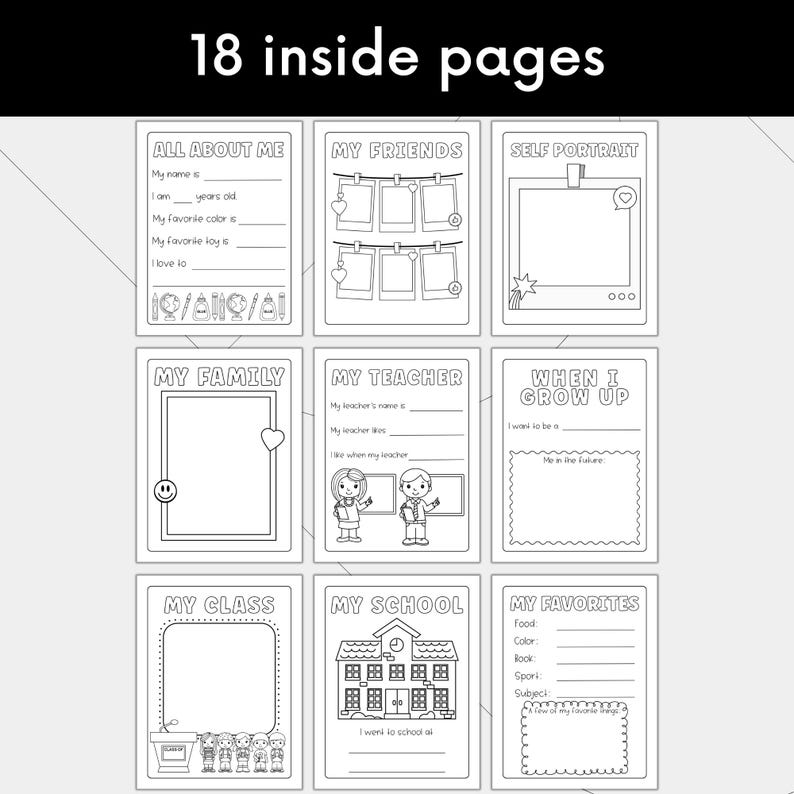 End of the Year Memory Book for Preschool, Kindergarten | Printable End ...