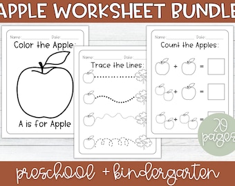 Apple Poem Worksheet Printable Download - Etsy