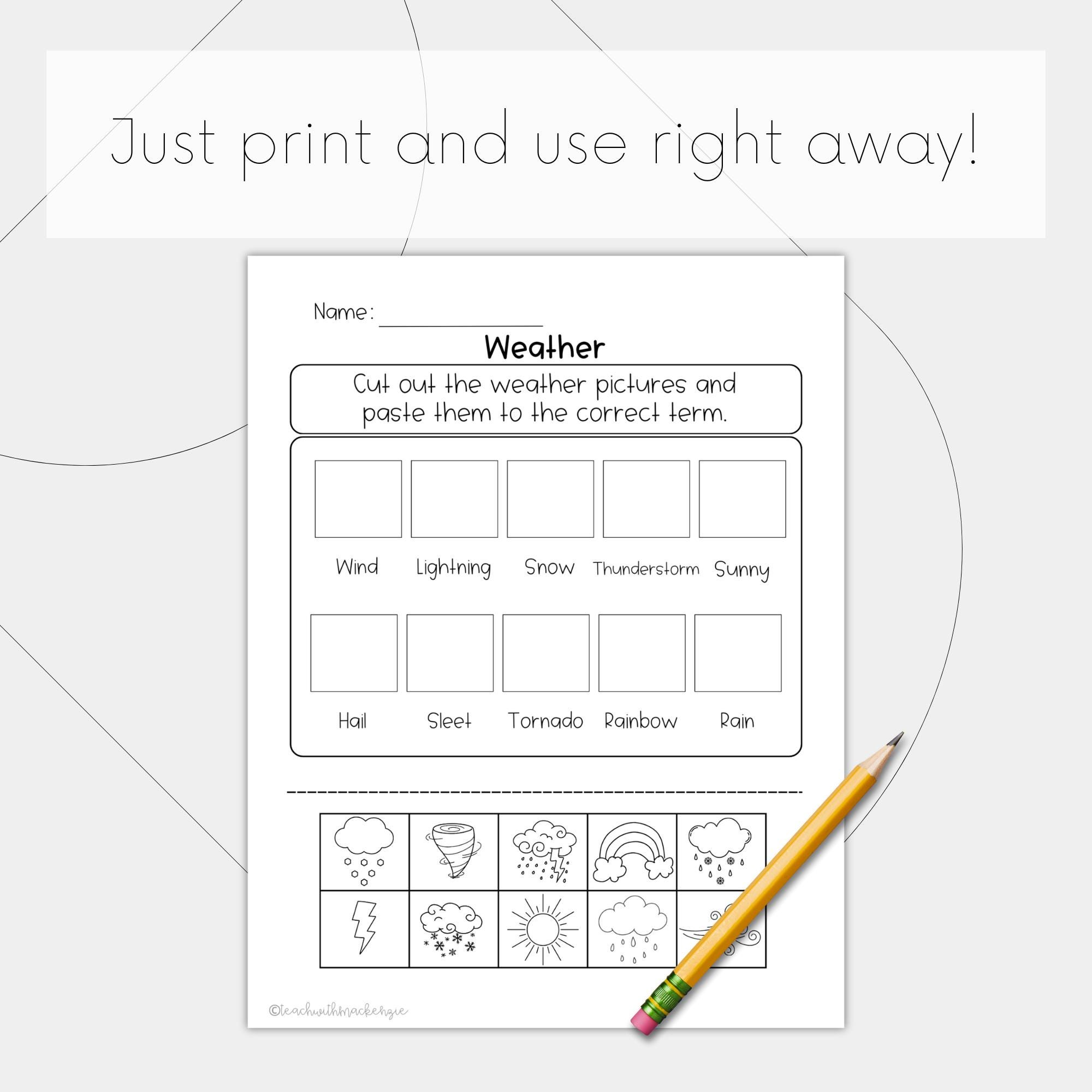 Weather Worksheets for First Grade | Printable Weather Worksheet ...