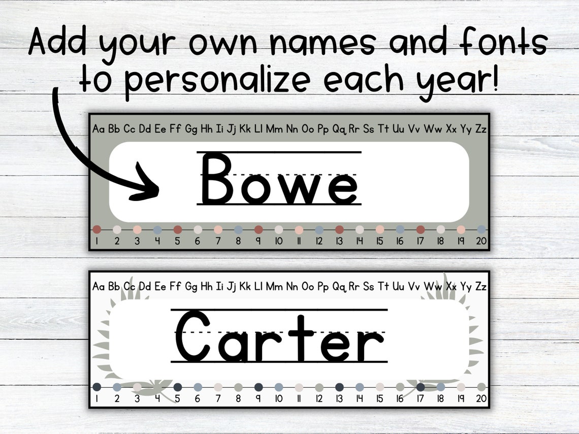 Boho Rainbow Desk Name Tags Editable Classroom Decor Back - Etsy