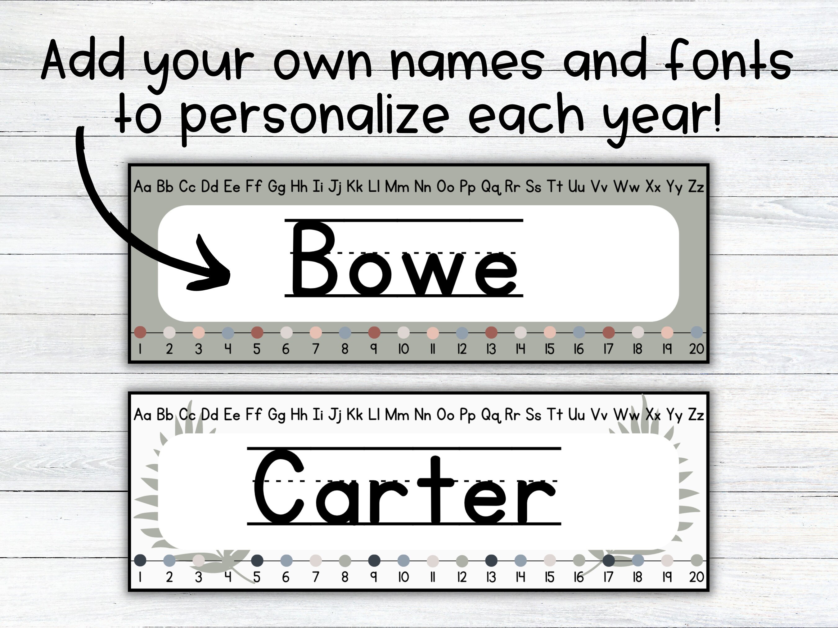 Boho Rainbow Desk Name Tags Editable Classroom Decor Back - Etsy