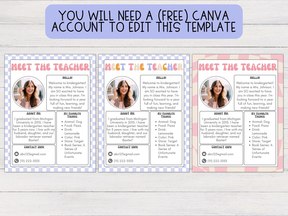 Retro Meet the Teacher Template Groovy Meet the Teacher - Etsy