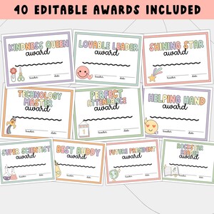 Editable and Printable End of the Year Award Certificates | Fun Student ...