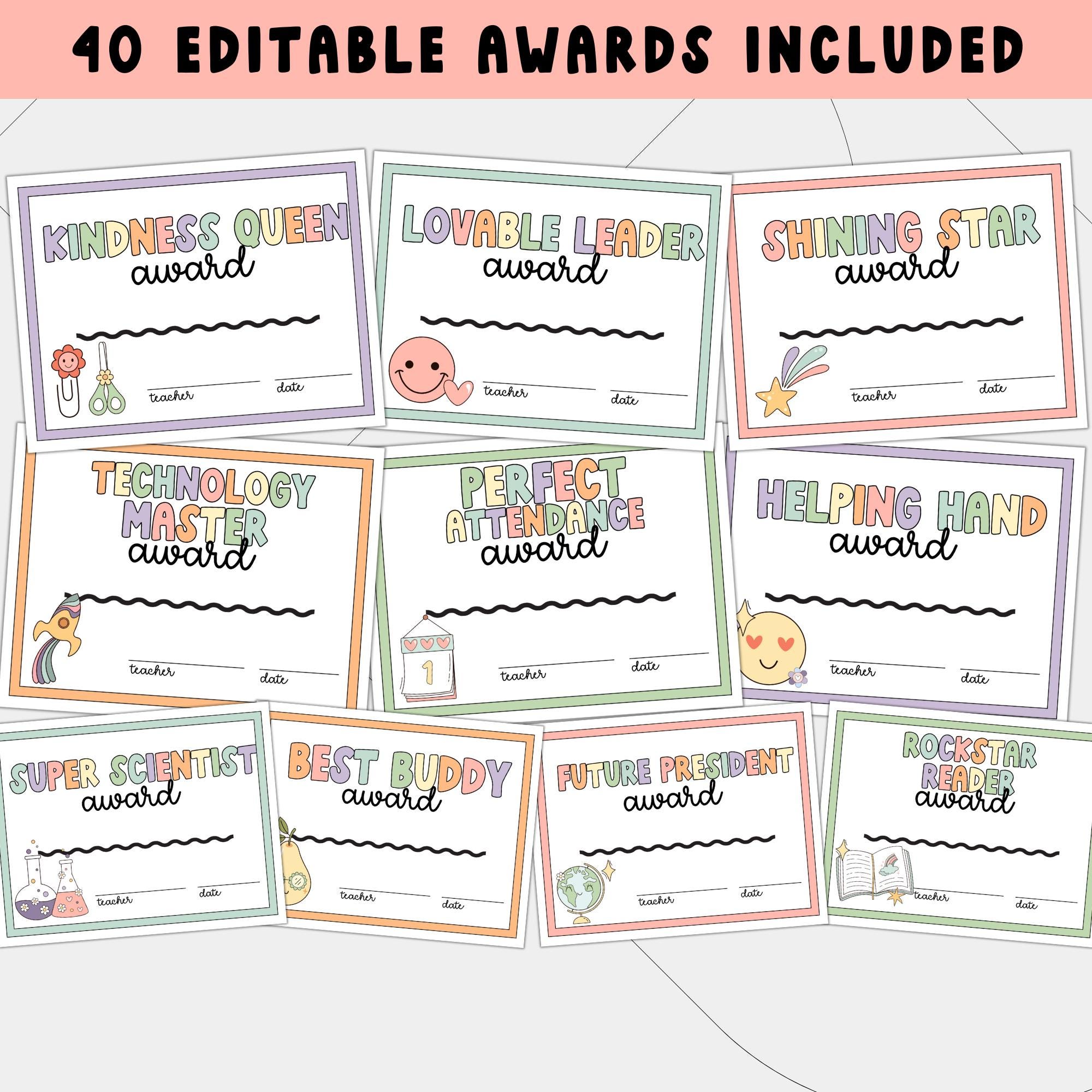 Editable and Printable End of the Year Award Certificates | Fun Student ...