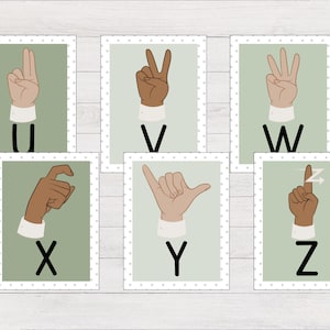 American Sign Language ABC Posters | Modern Greenery ABC Posters ...