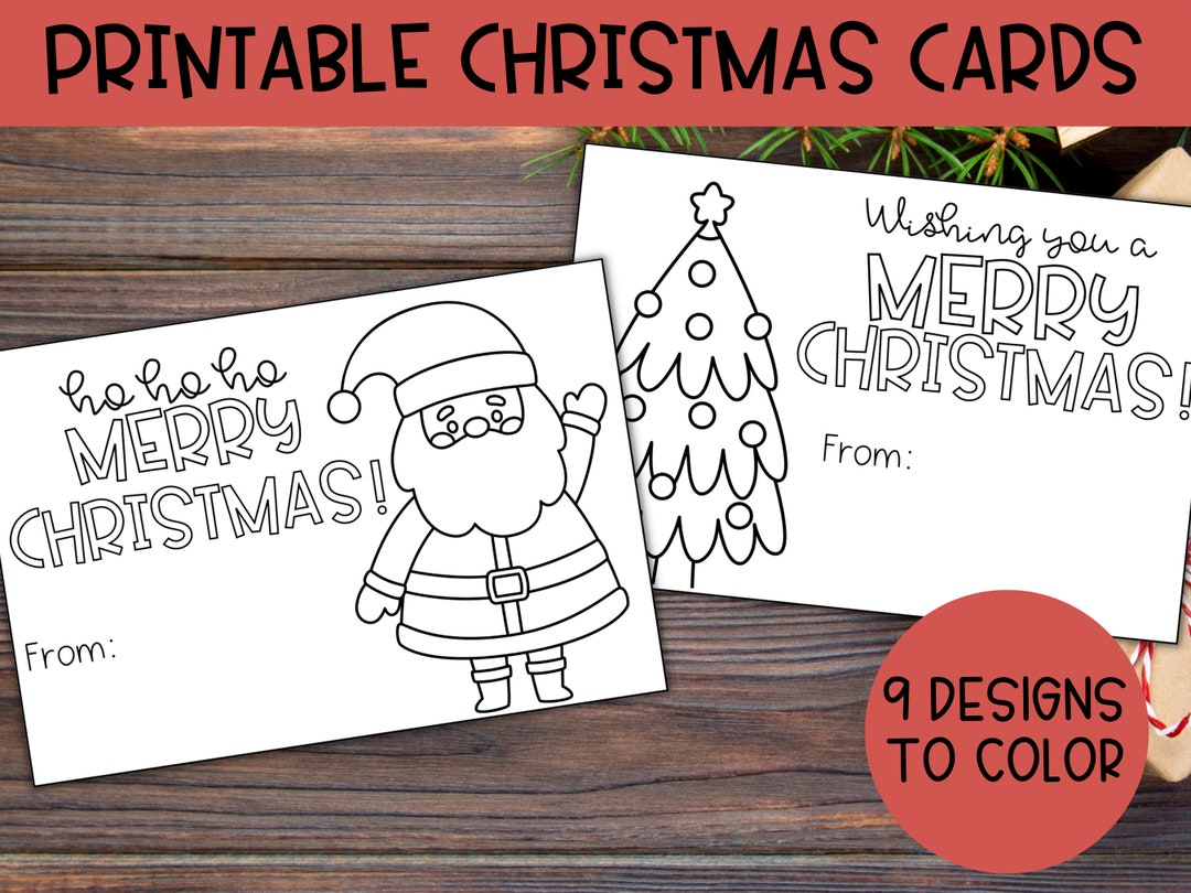 Coloring Christmas Cards | Printable Christmas Cards to Color ...