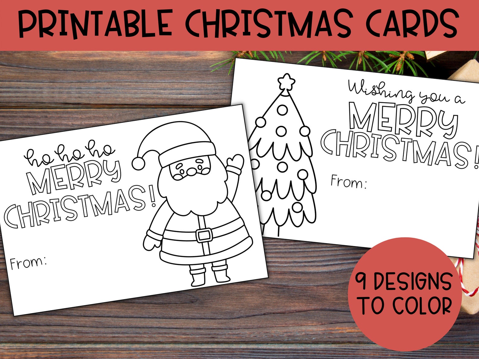 Coloring Christmas Cards | Printable Christmas Cards to Color ...