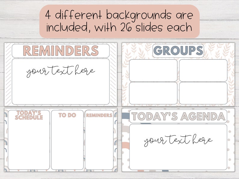 Boho Slides Templates Boho Rainbow Classroom Decor - Etsy