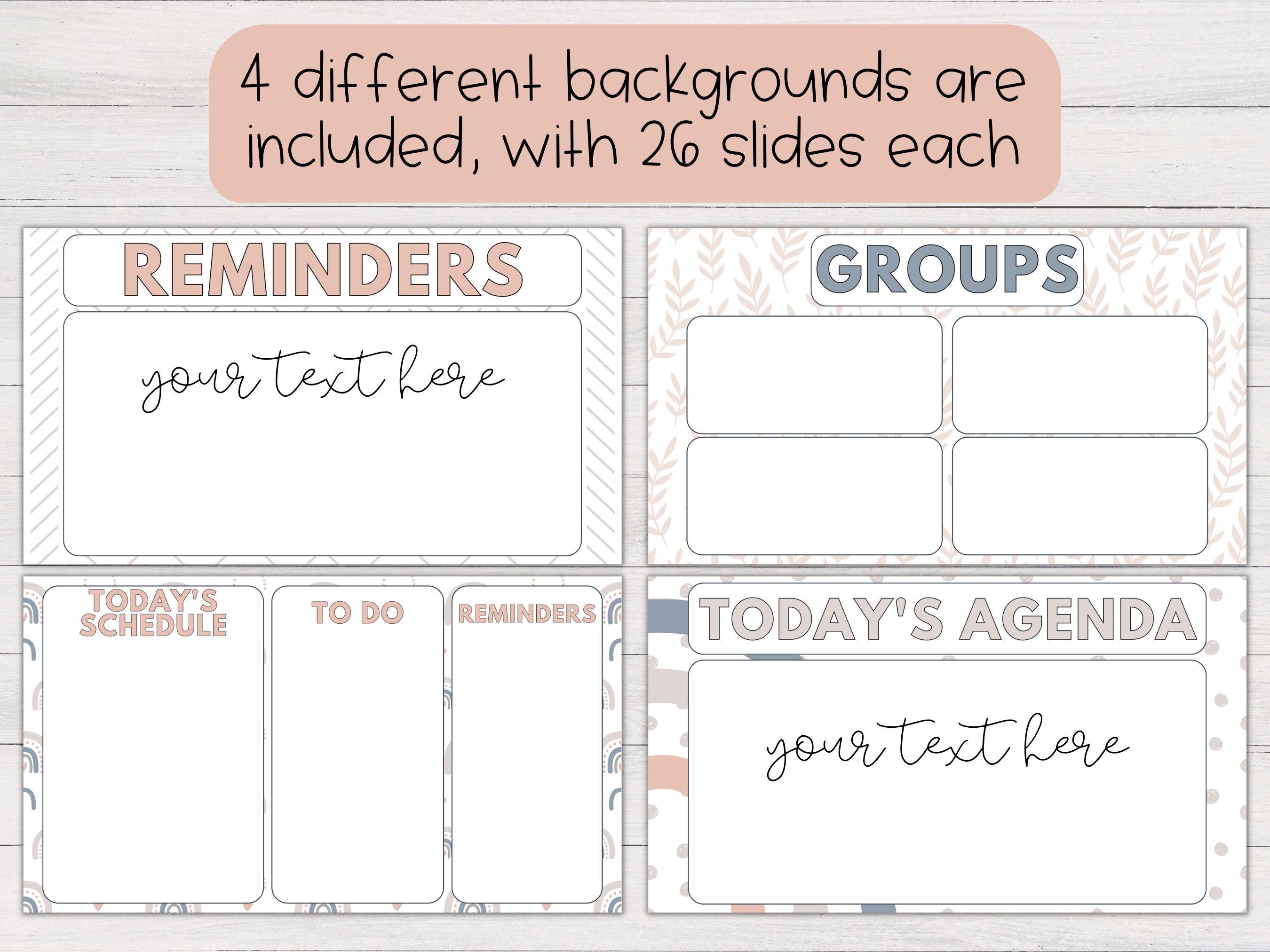 Boho Slides Templates Boho Rainbow Classroom Decor - Etsy