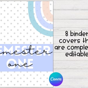 Editable Binder Covers | Pastel Rainbow, Printable Binder Cover, Binder ...