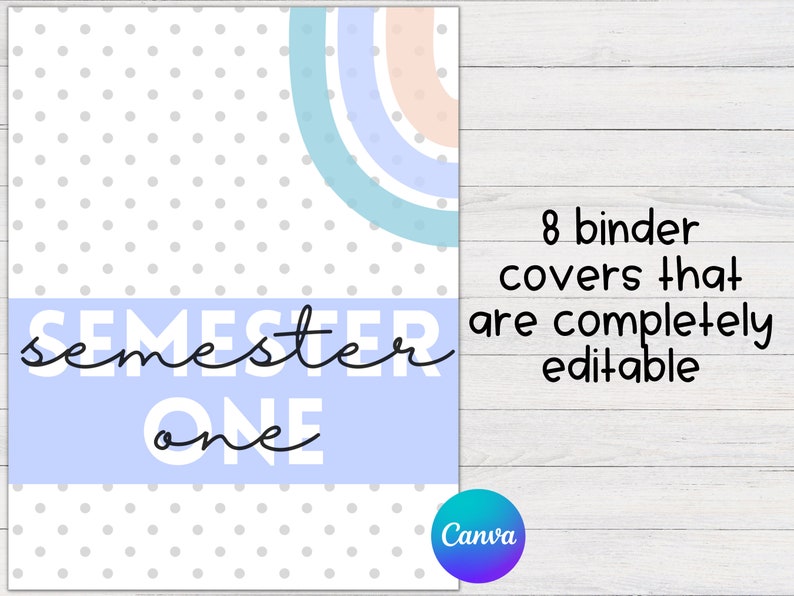 Editable Binder Covers Pastel Rainbow Printable Binder - Etsy