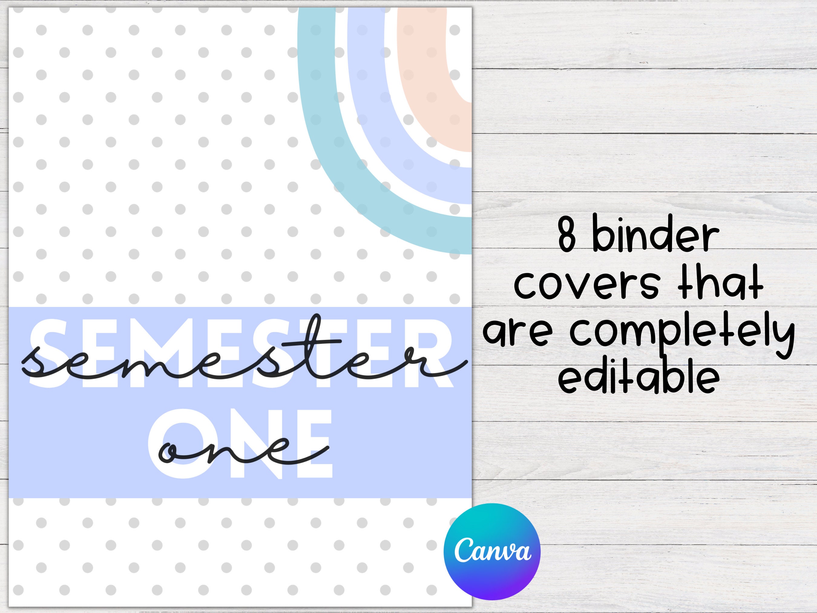 Editable Binder Covers Pastel Rainbow Printable Binder - Etsy