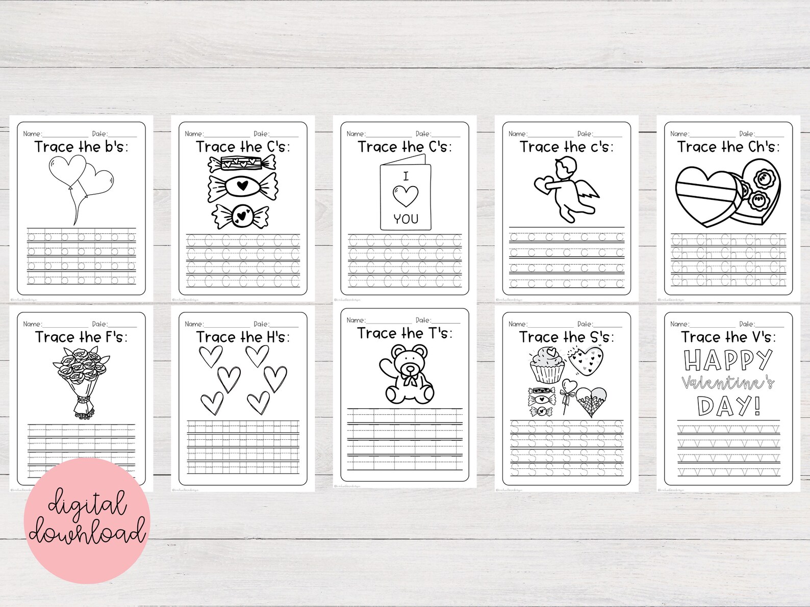 Valentine's Day Worksheet Bundle Printable Valentines - Etsy