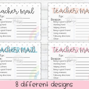 Printable Teacher Mail | Pastel Rainbow, Back to School, Teacher ...