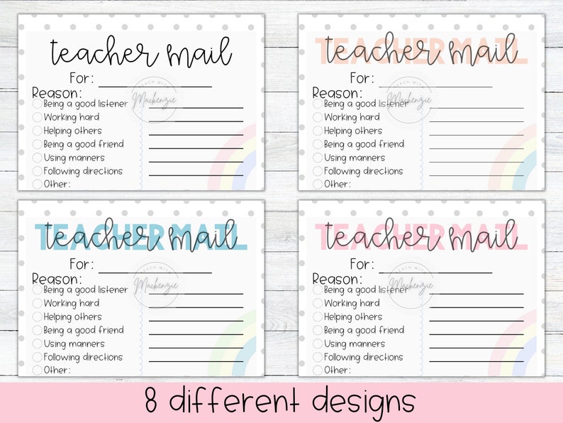 Printable Teacher Mail | Pastel Rainbow, Back to School, Teacher ...