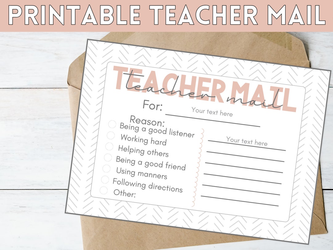 Printable Boho Teacher Mail | Neutral Teacher Mail, Back to School ...