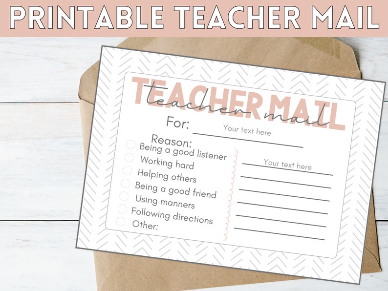 Printable Boho Teacher Mail | Neutral Teacher Mail, Back to School ...