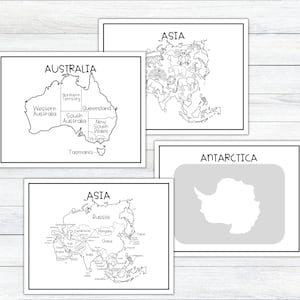 7 Continents Maps and Coloring Sheets | Worksheets, Homeschool ...