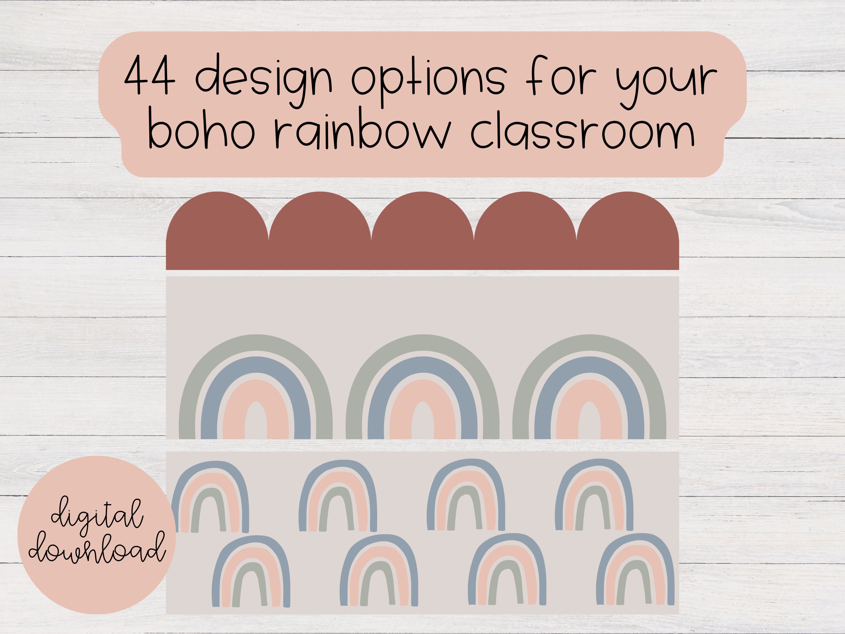 Boho Rainbow Bulletin Board Borders Boho Rainbow Classroom - Etsy Canada