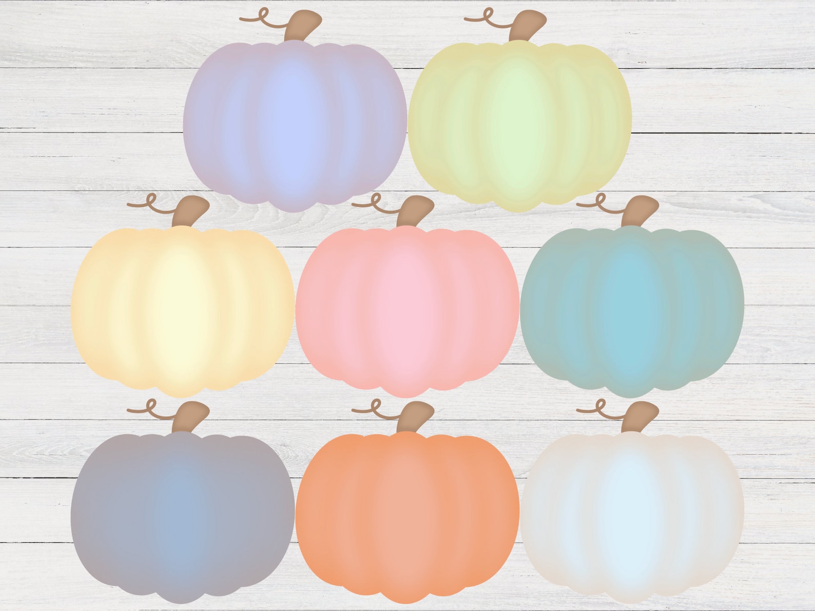 Pastel Rainbow Pumpkin Clipart Fall Clipart Thanksgiving - Etsy
