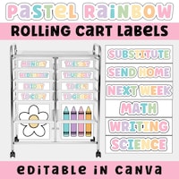 Classroom Rolling Trolley Cart Labels, Editable Teacher Drawer Filing ...