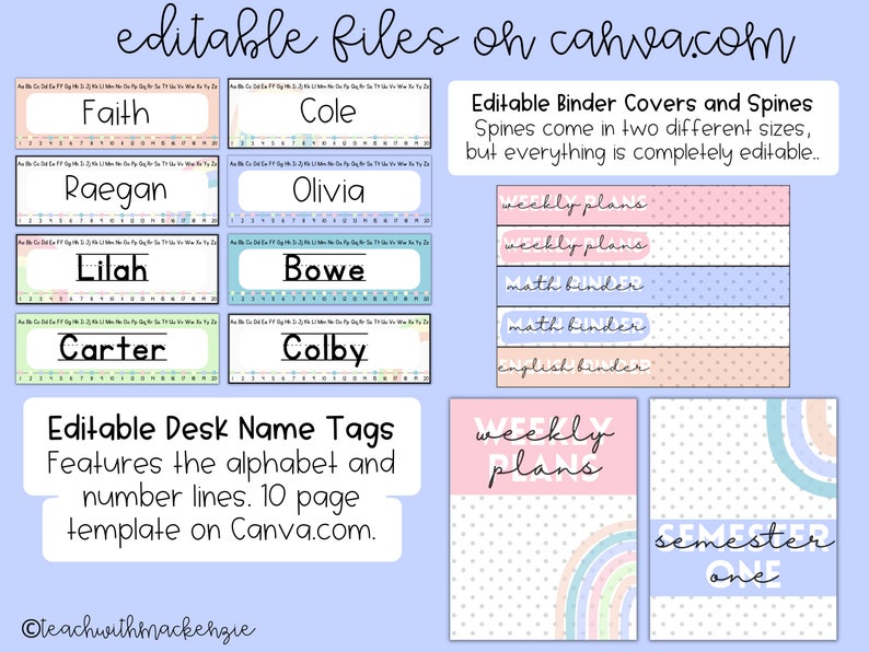 Pastel Rainbow Classroom Decor Bundle Classroom Posters - Etsy