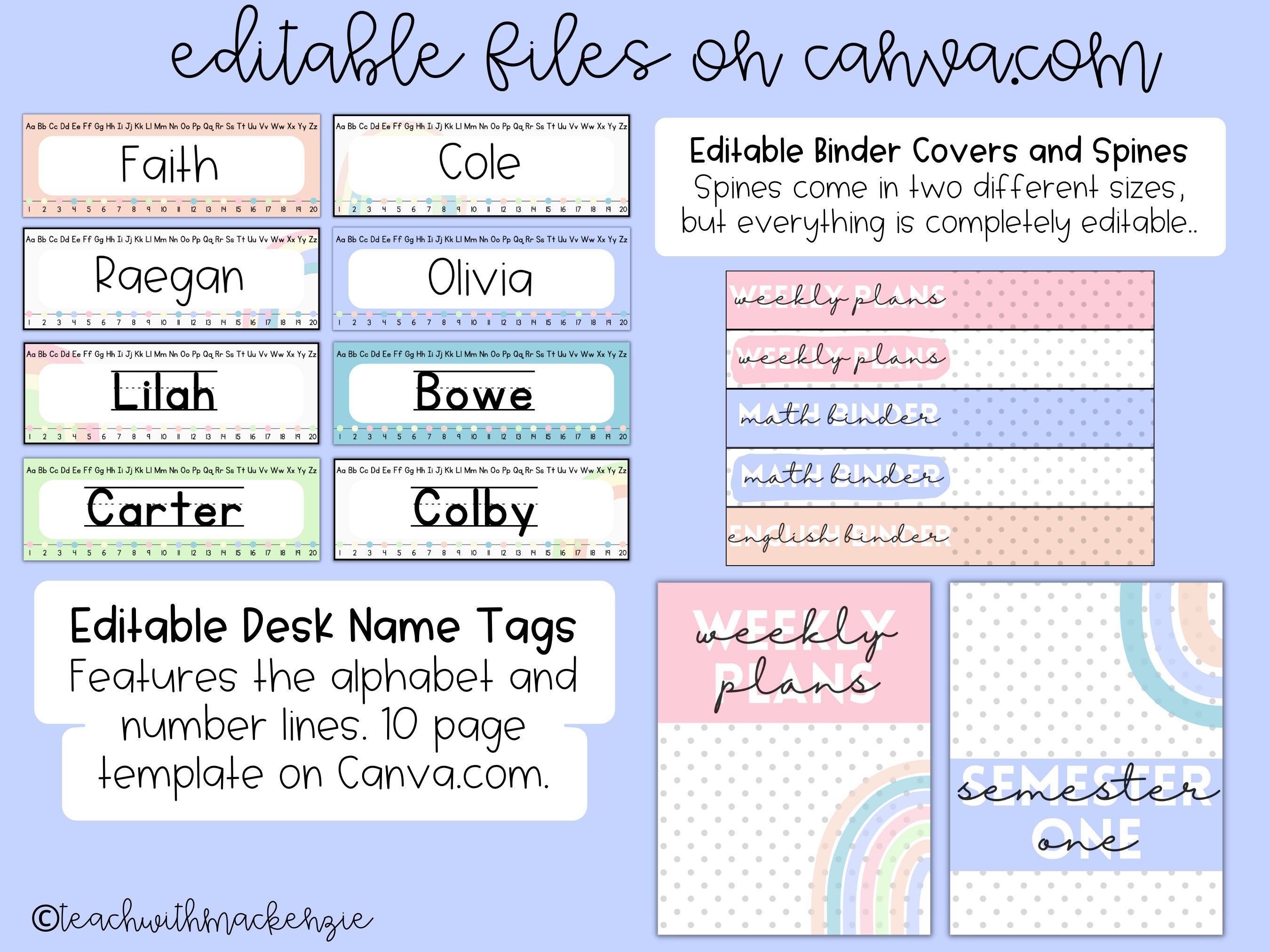 Pastel Rainbow Classroom Decor Bundle Classroom Posters - Etsy