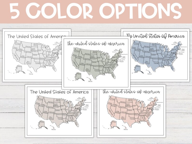 United States of America Map Boho Rainbow Printable Map - Etsy