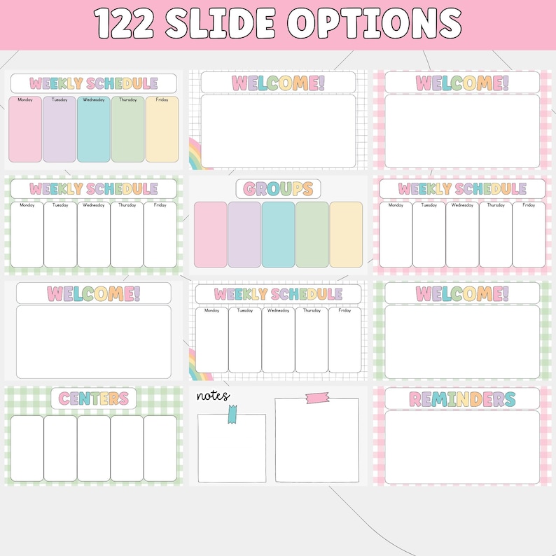 Pastel Rainbow Daily Slides Template | Editable Powerpoint Classroom ...