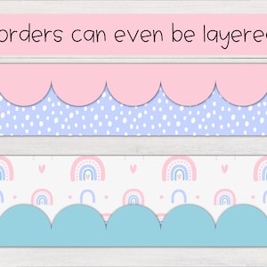 Pastel Rainbow Bulletin Board Borders | Pastel Rainbow Classroom Decor ...