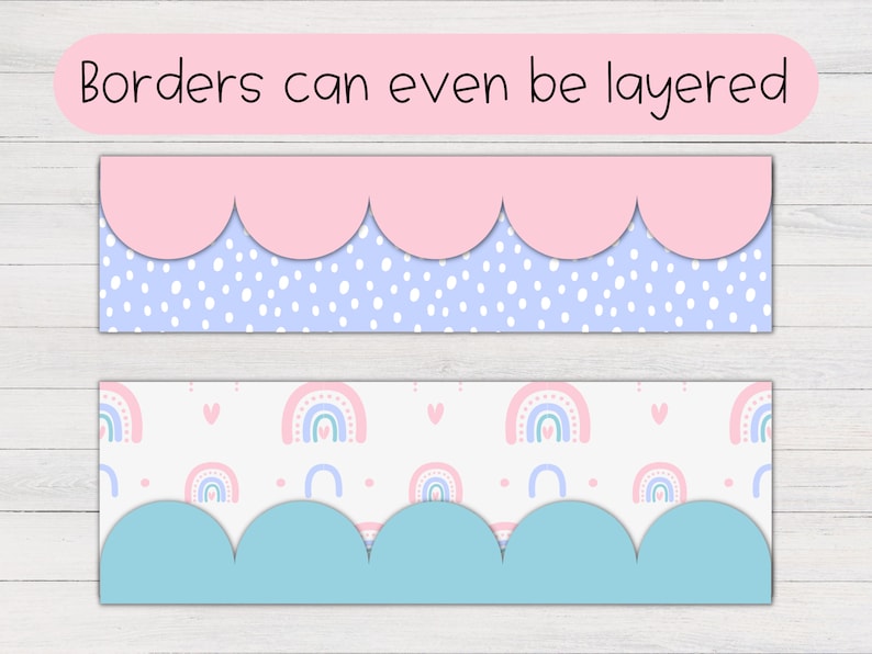 Pastel Rainbow Bulletin Board Borders | Pastel Rainbow Classroom Decor ...