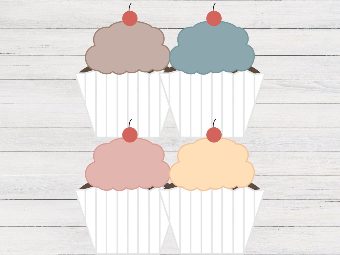 Cupcake Clipart Boho Muted Rainbow Clipart Clip Art Boho - Etsy