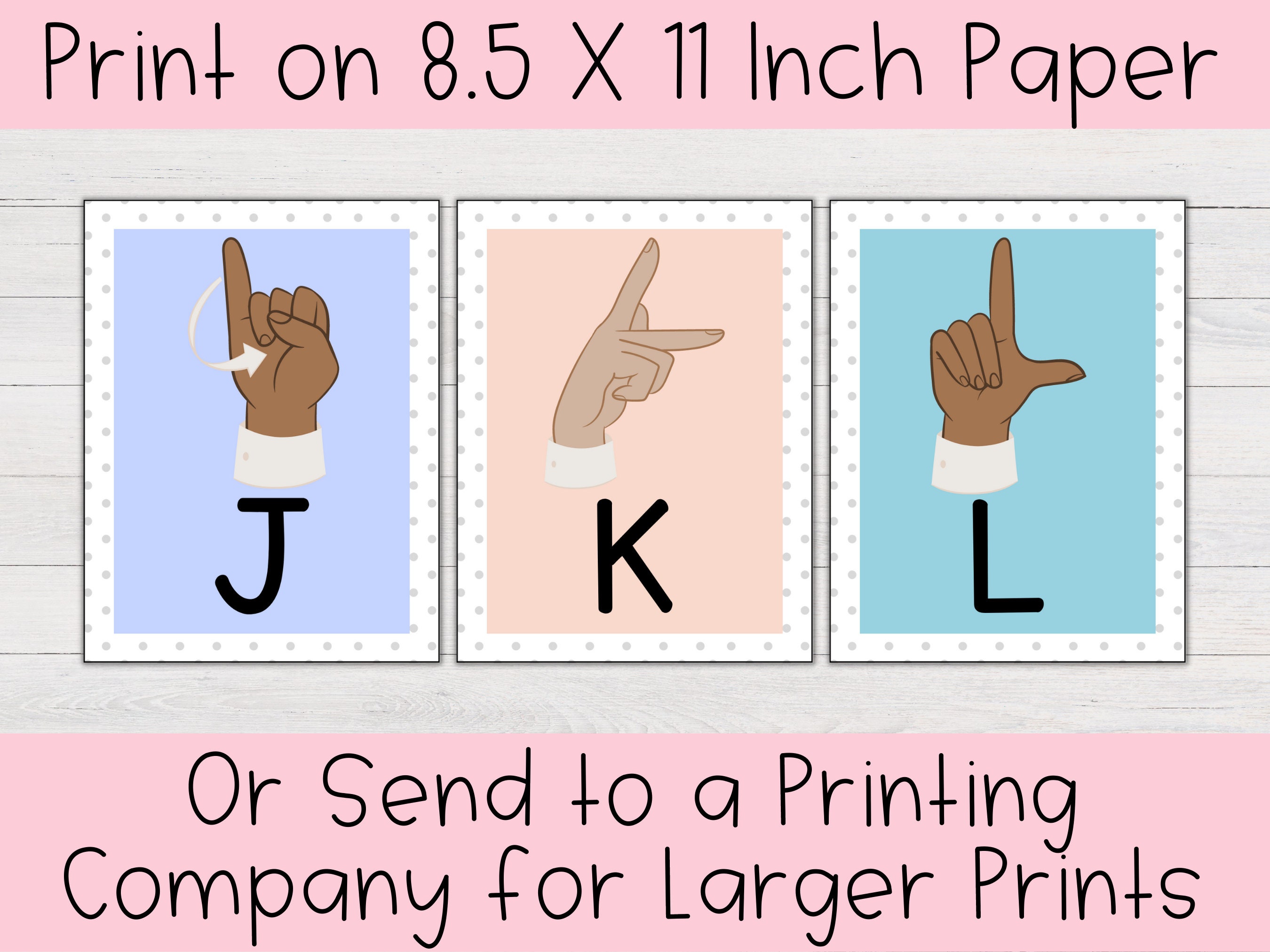 Pastel Rainbow American Sign Language Alphabet Posters - Etsy