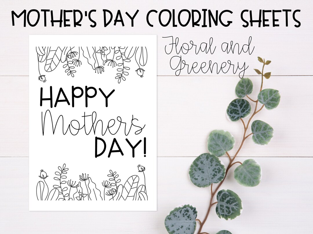 Mother's Day Cards | Coloring Pages | Black and White Floral and ...