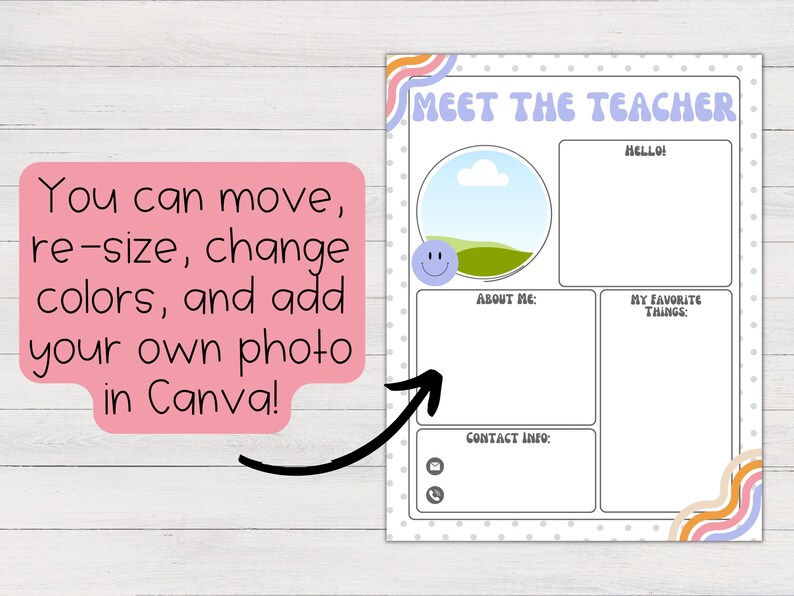 Editable Meet the Teacher Template Groovy Meet the Teacher - Etsy