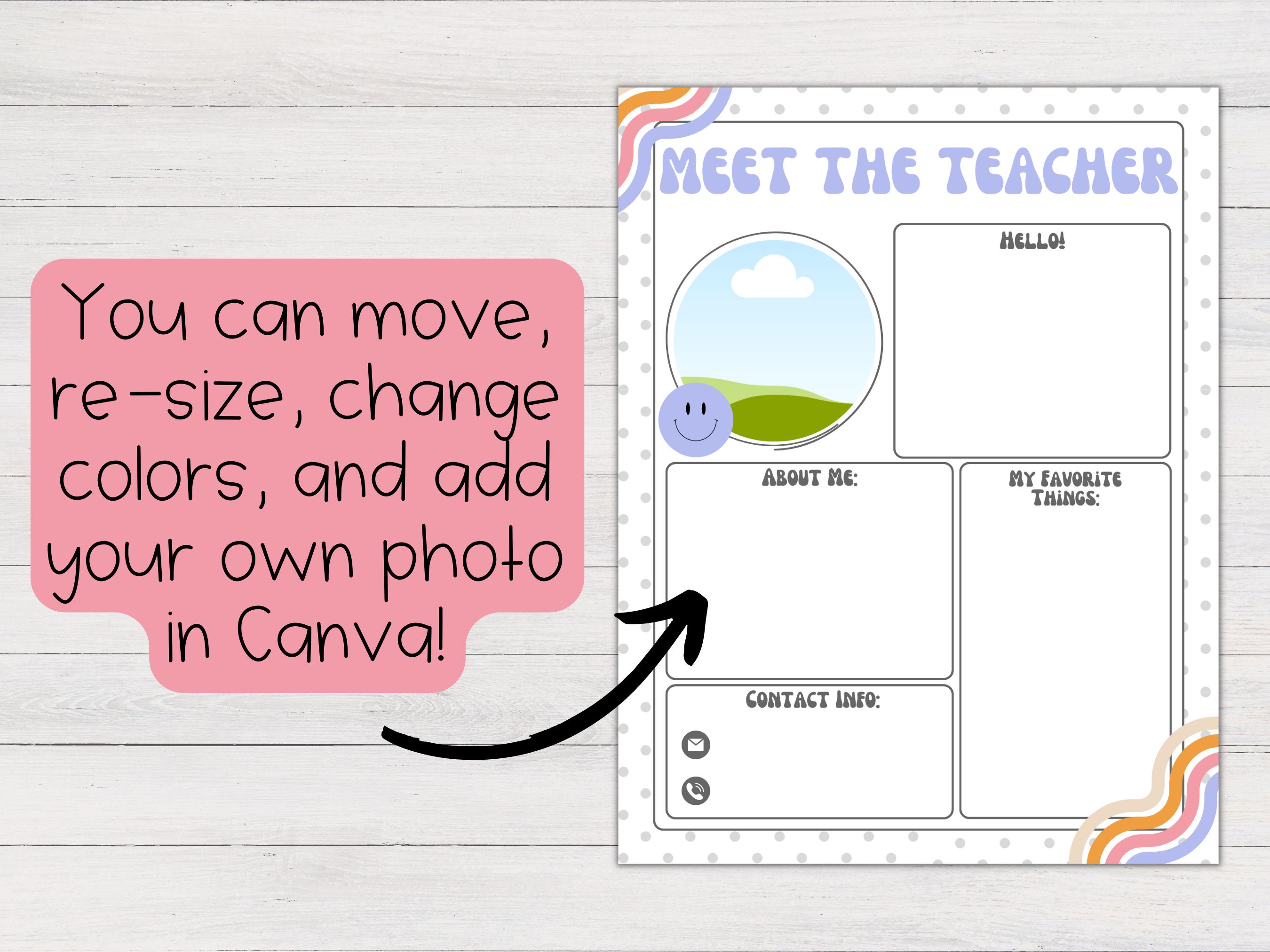 Editable Meet the Teacher Template Groovy Meet the Teacher - Etsy