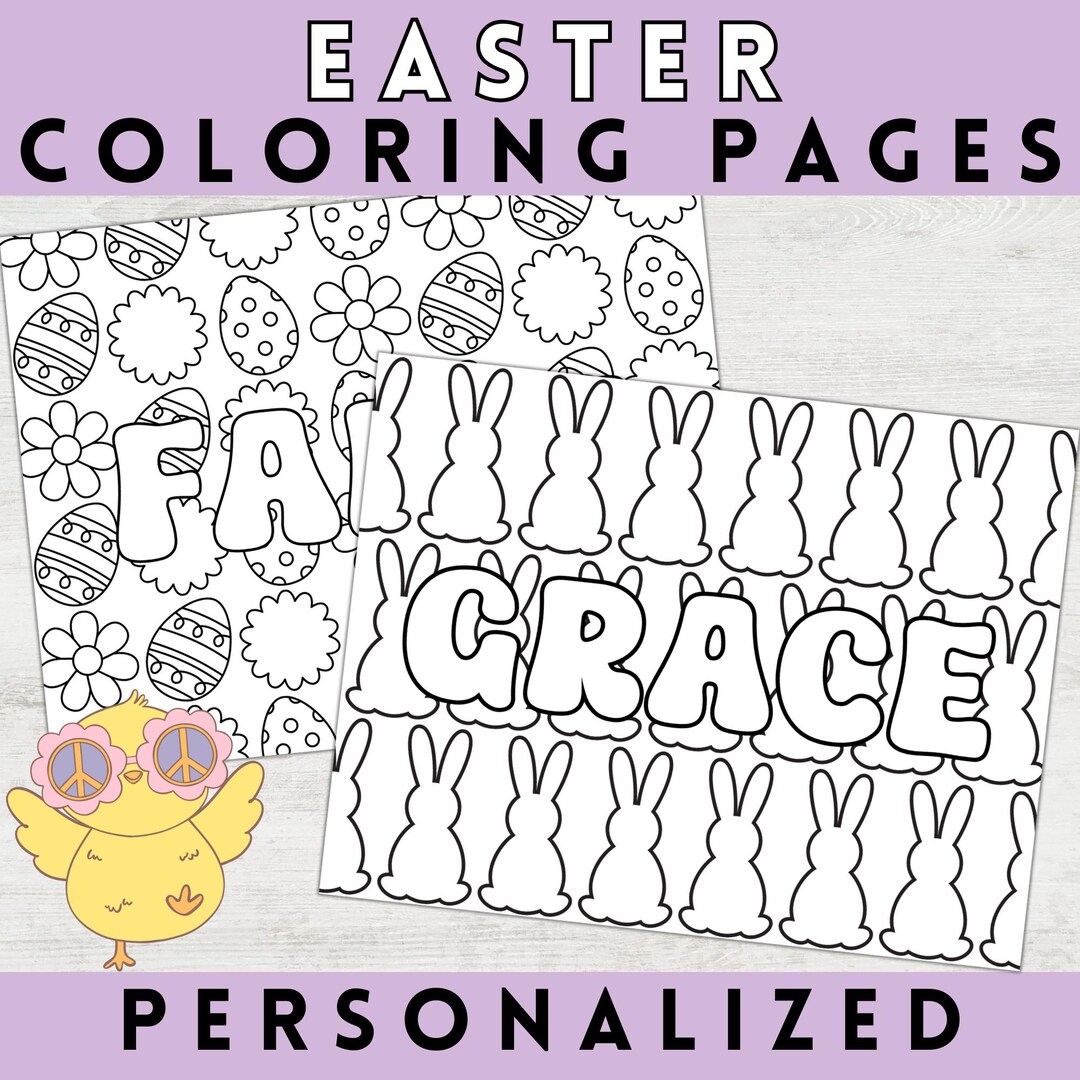 Personalized Easter Coloring Page | Custom Easter Coloring Pages, Name ...