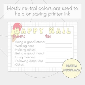 Teacher Happy Mail, Editable Summer Happy Mail for Students, Printable ...