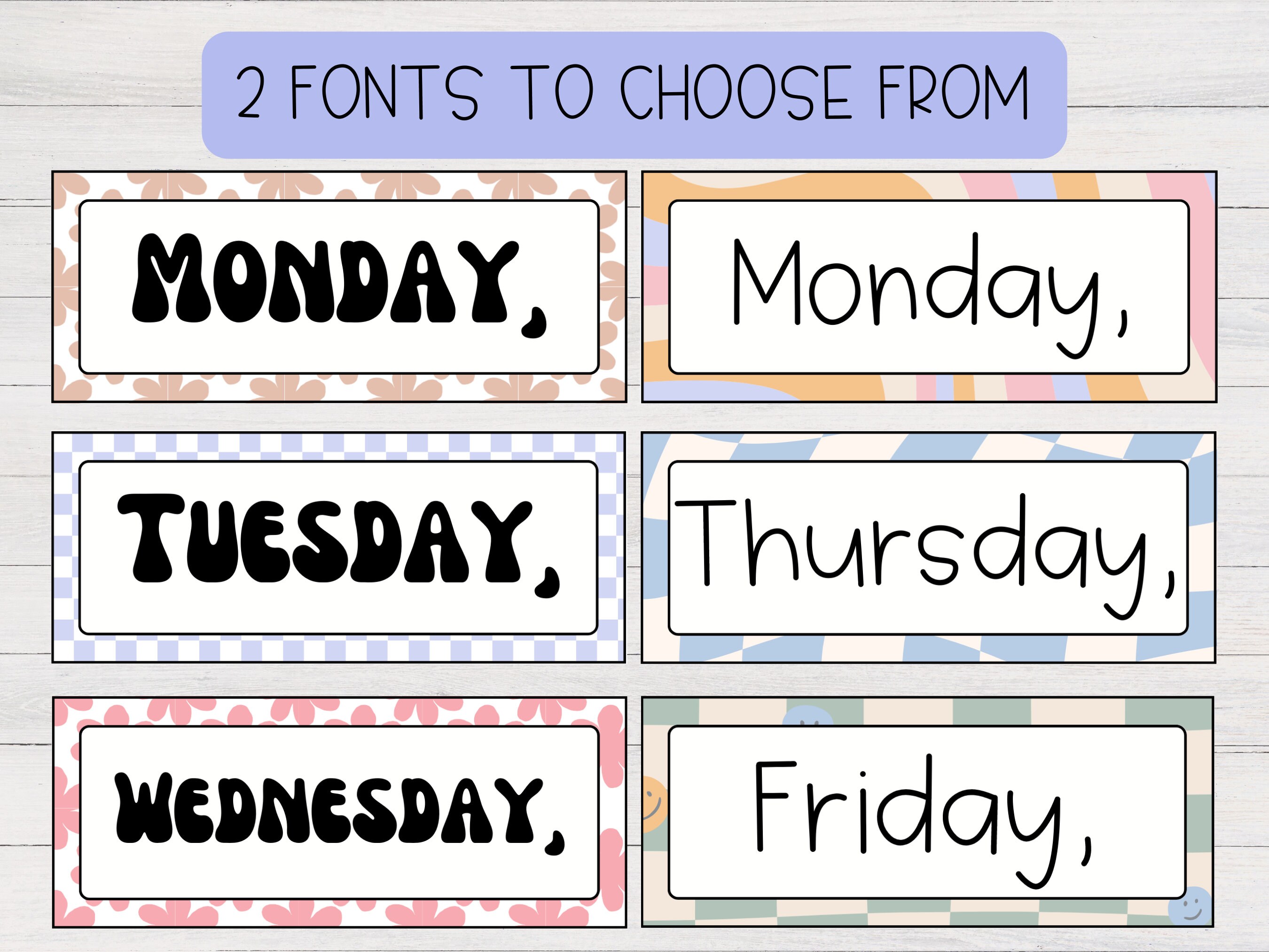 Retro Flip Calendar and Pocket Chart Cards Retro Classroom Decor, Retro ...