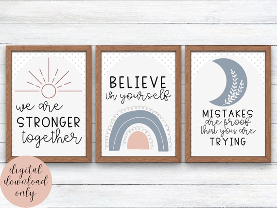 Boho Rainbow Motivational Posters Classroom Decor Classroom - Etsy