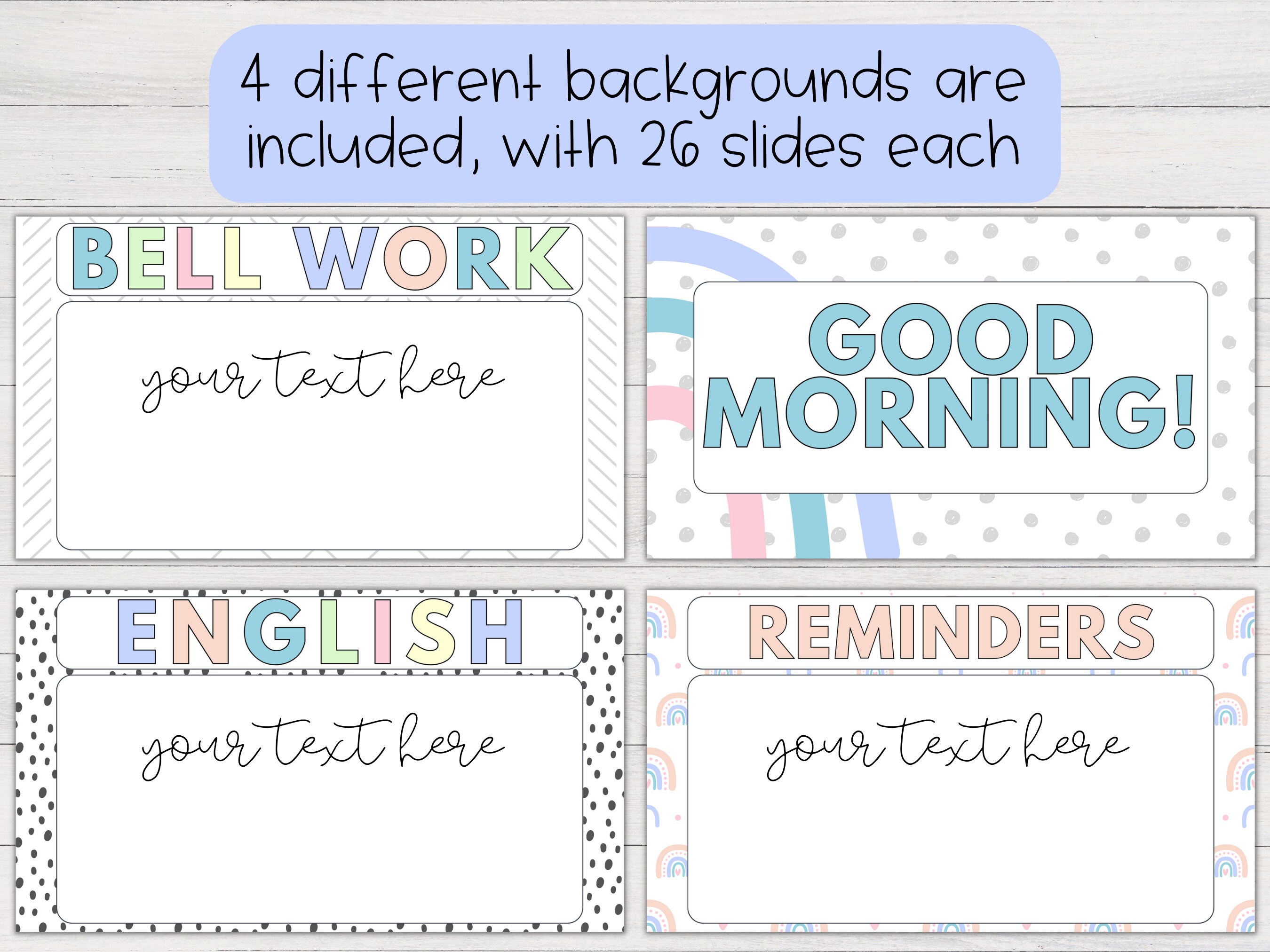 Pastel Slides Templates Pastel Rainbow Classroom Decor - Etsy