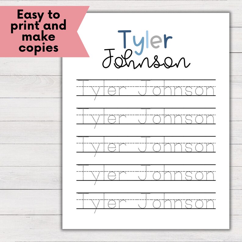 Personalized Name Tracing Worksheet Name Tracing Worksheet - Etsy