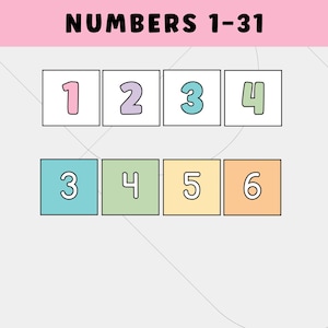 Printable Classroom Calendar for Pocket Chart or Flip Calendar | Pastel ...