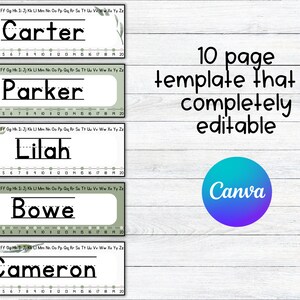 Modern Greenery Desk Name Tags | Editable | Classroom Decor, Back to ...