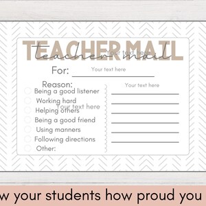 Printable Boho Teacher Mail | Neutral Teacher Mail, Back to School ...