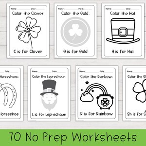 St Patrick's Day Worksheet Bundle | Preschool Worksheets, Kindergarten ...